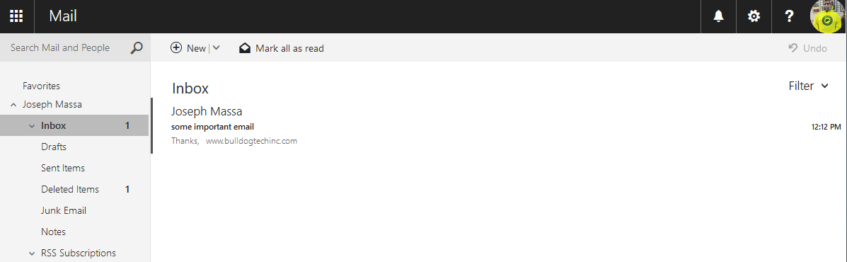 Main Toolbar in New Message Window In Webmail – Bulldog Tech Inc